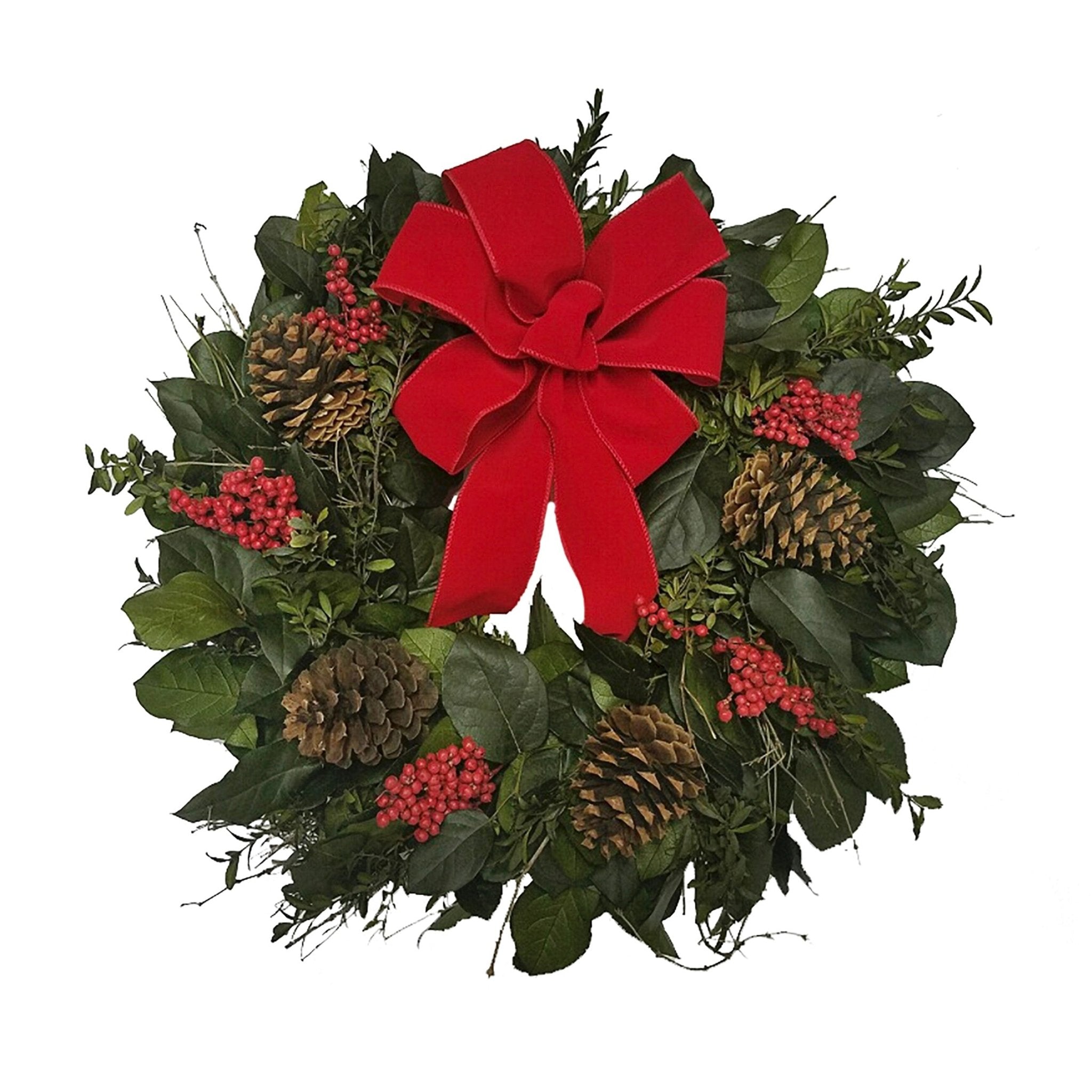 H Potter - Dried Velvet Evergreen Wreath