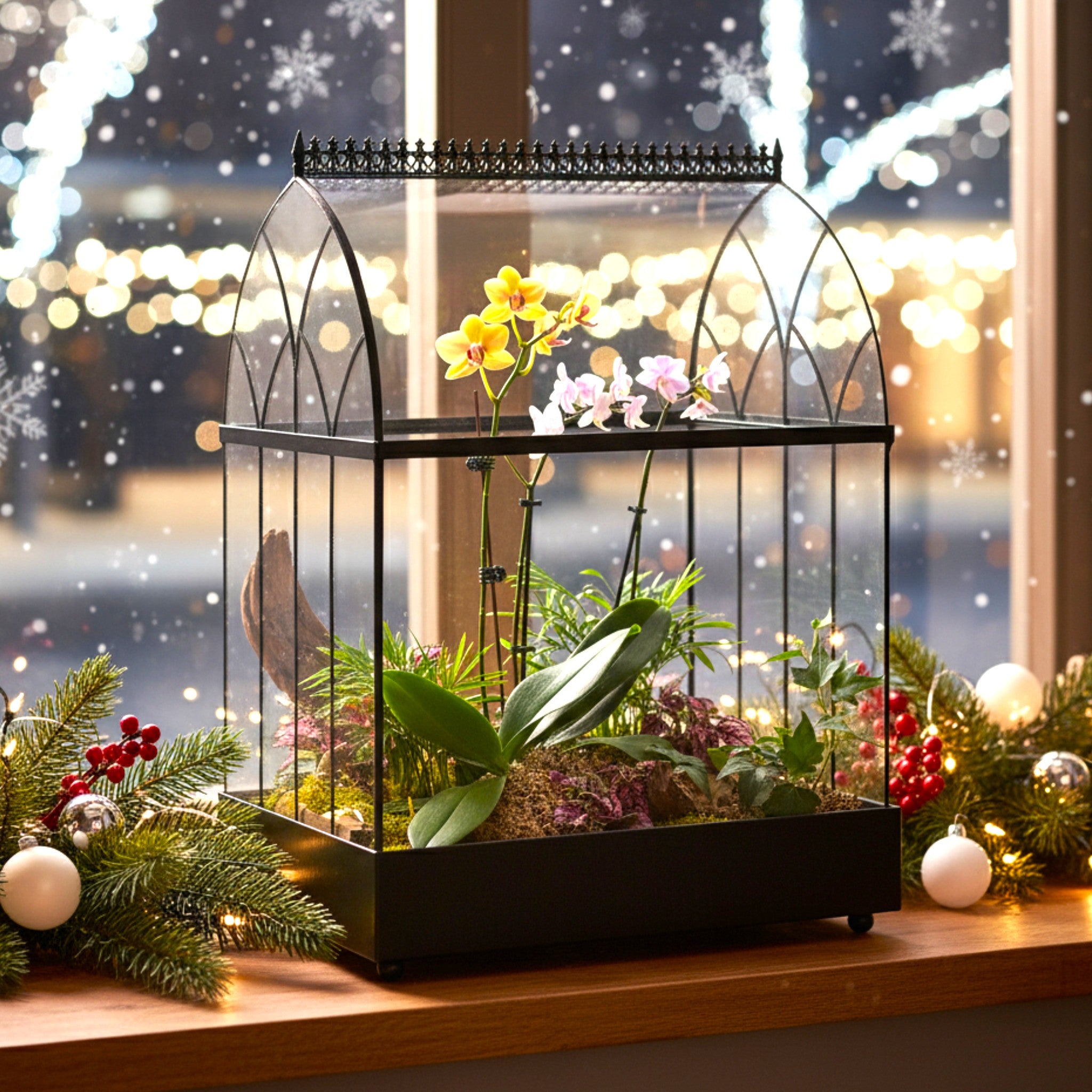Curved Glass Terrarium Stylish Indoor Garden Planter Wardian