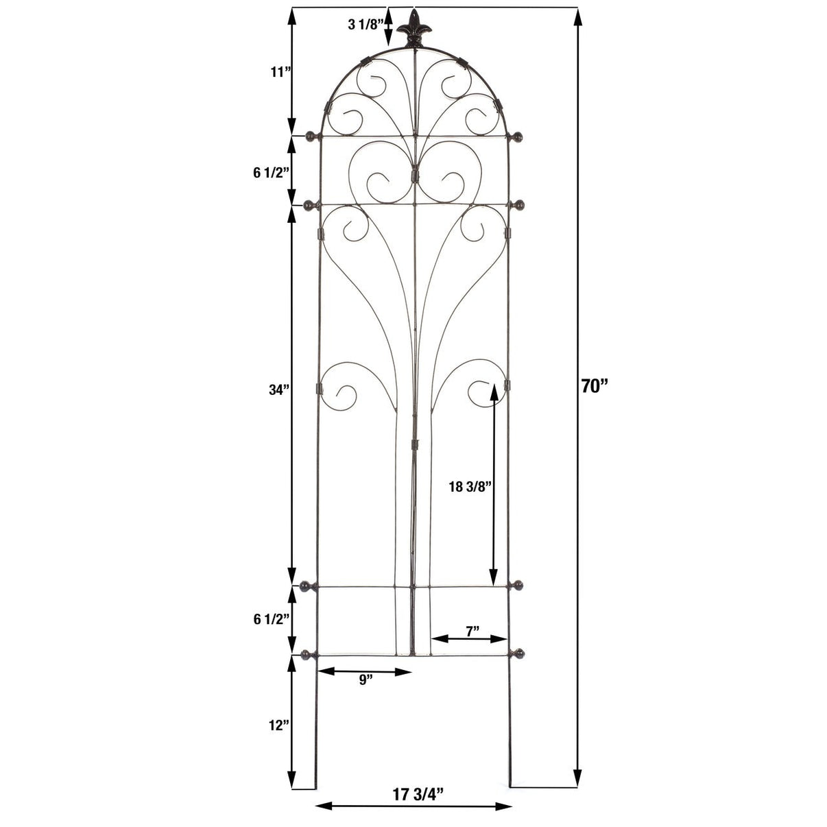 Italian Iron Trellis Yard Wall Art by H Potter