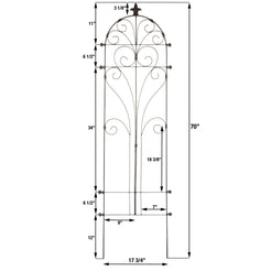 Italian Iron Trellis Yard Wall Art by H Potter