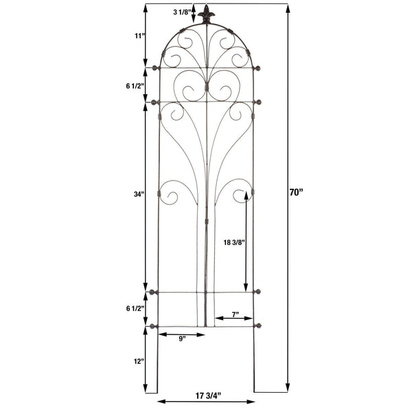 Italian Iron Trellis Yard Wall Art by H Potter