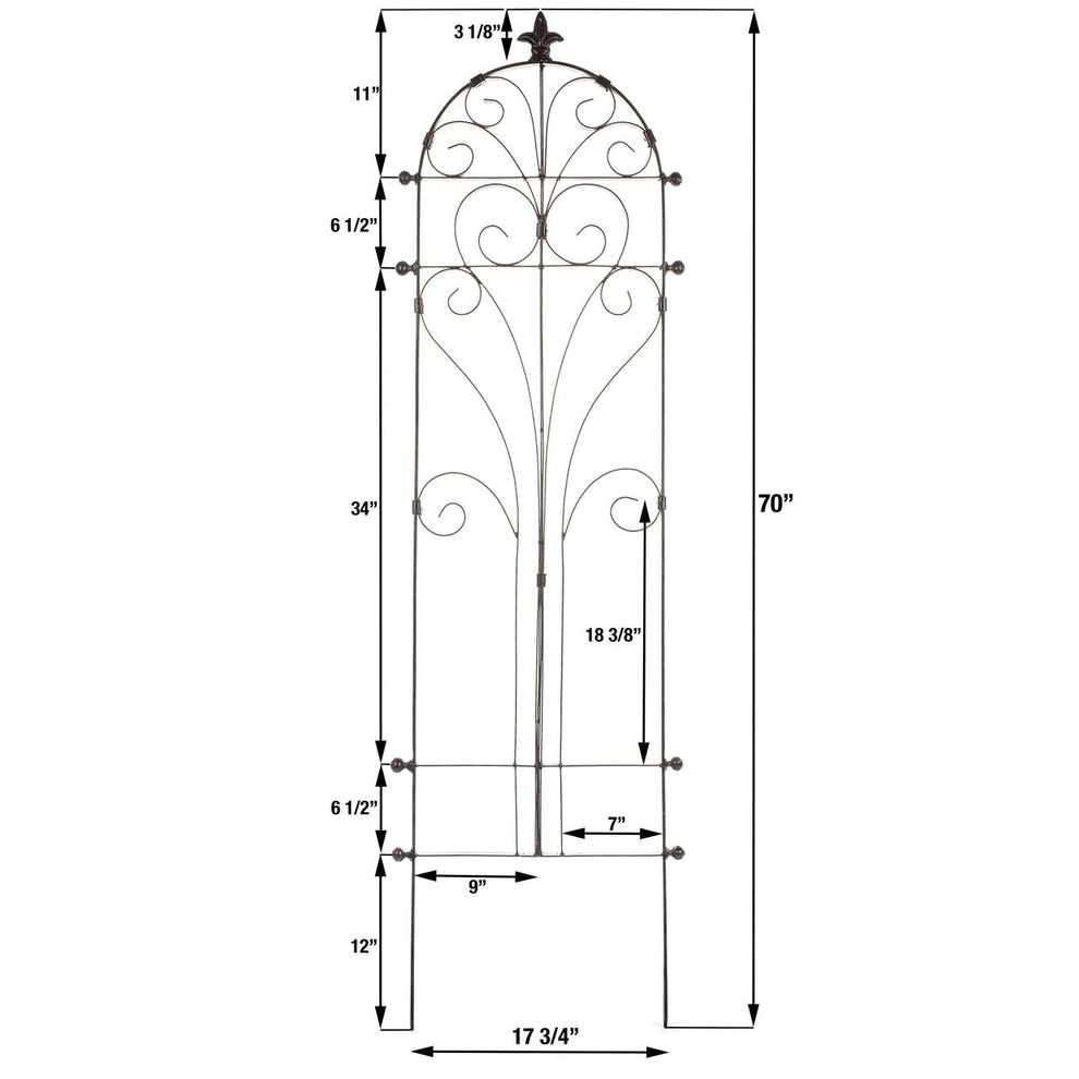 Italian Iron Trellis Yard Wall Art by H Potter