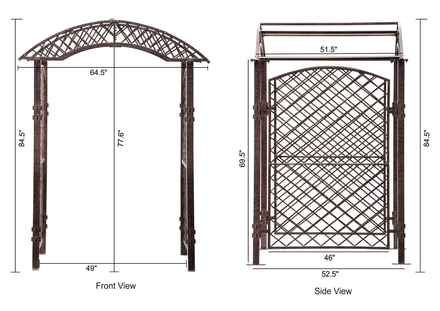 H Potter - Metal arbor, Arbor trellis, Large Iron Garden Art
