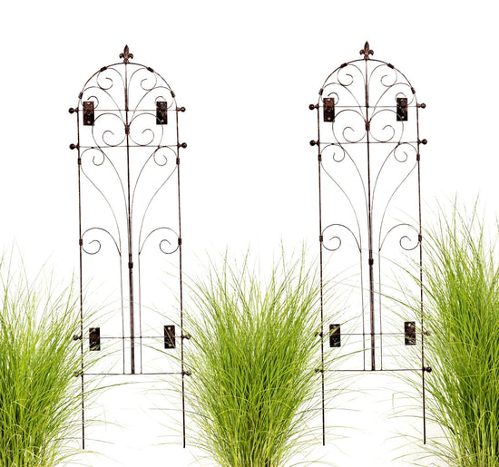 H Potter Italian Trellises Set of 2 Iron Wall Art & Brackets