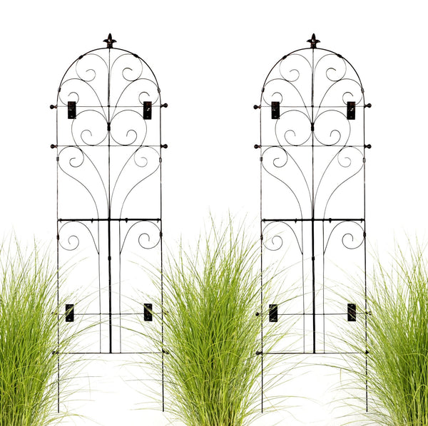 H Potter - Tall Italian Set of 2 Iron Trellis Yard Wall Art